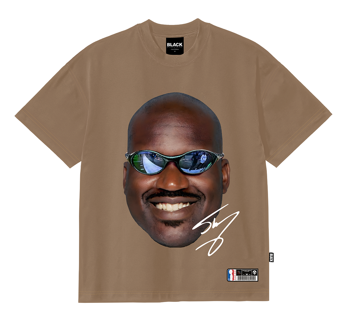 Camiseta Black Nine Shaquille O´neal Face- Marrom